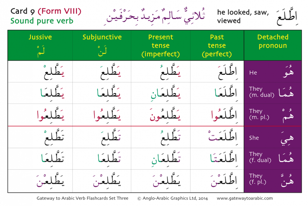 Gateway to Arabic Verb Conjugation Flashcards Set 3 – Gatewaytoarabic